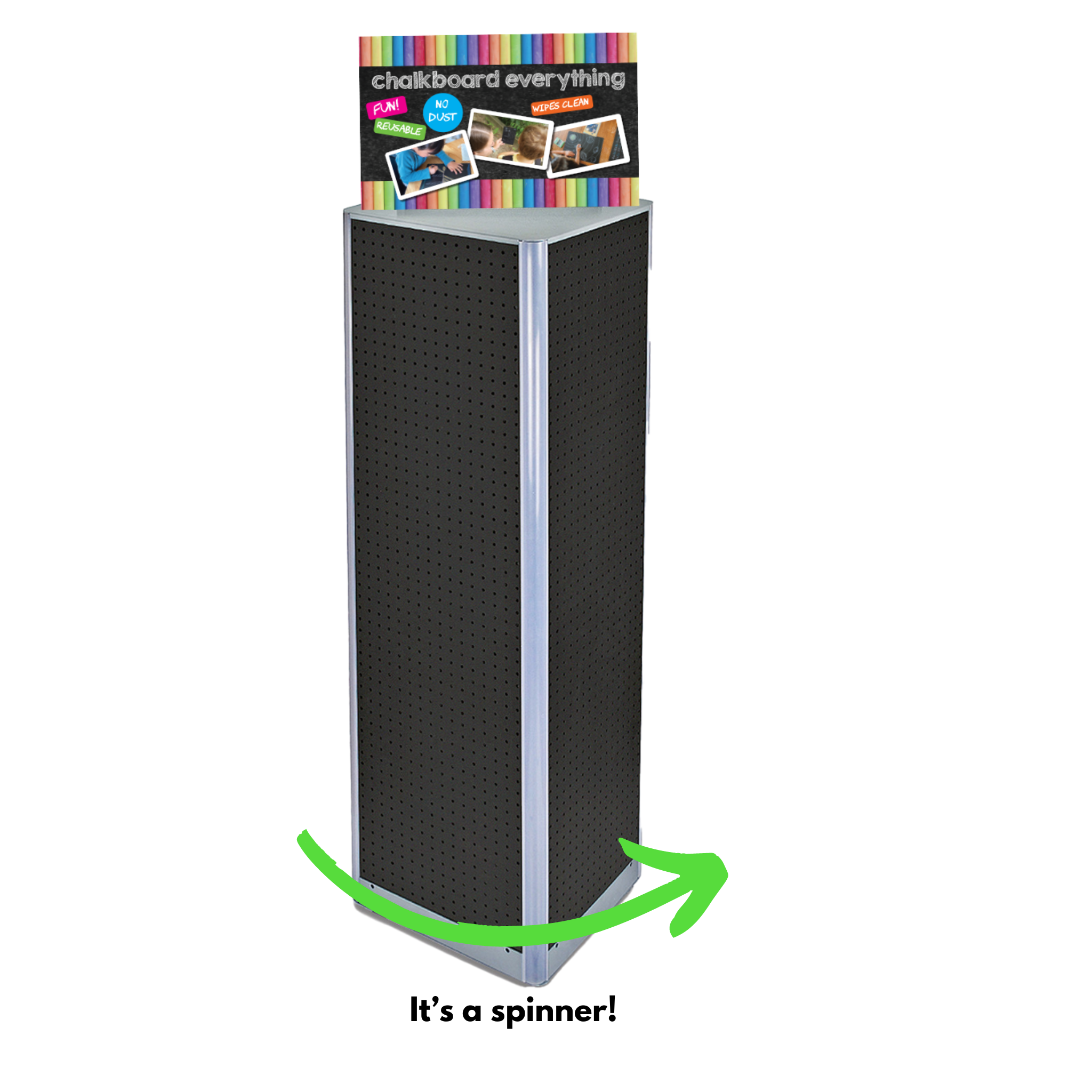 NEW Four-Sided Pegboard Floor Spinner Display