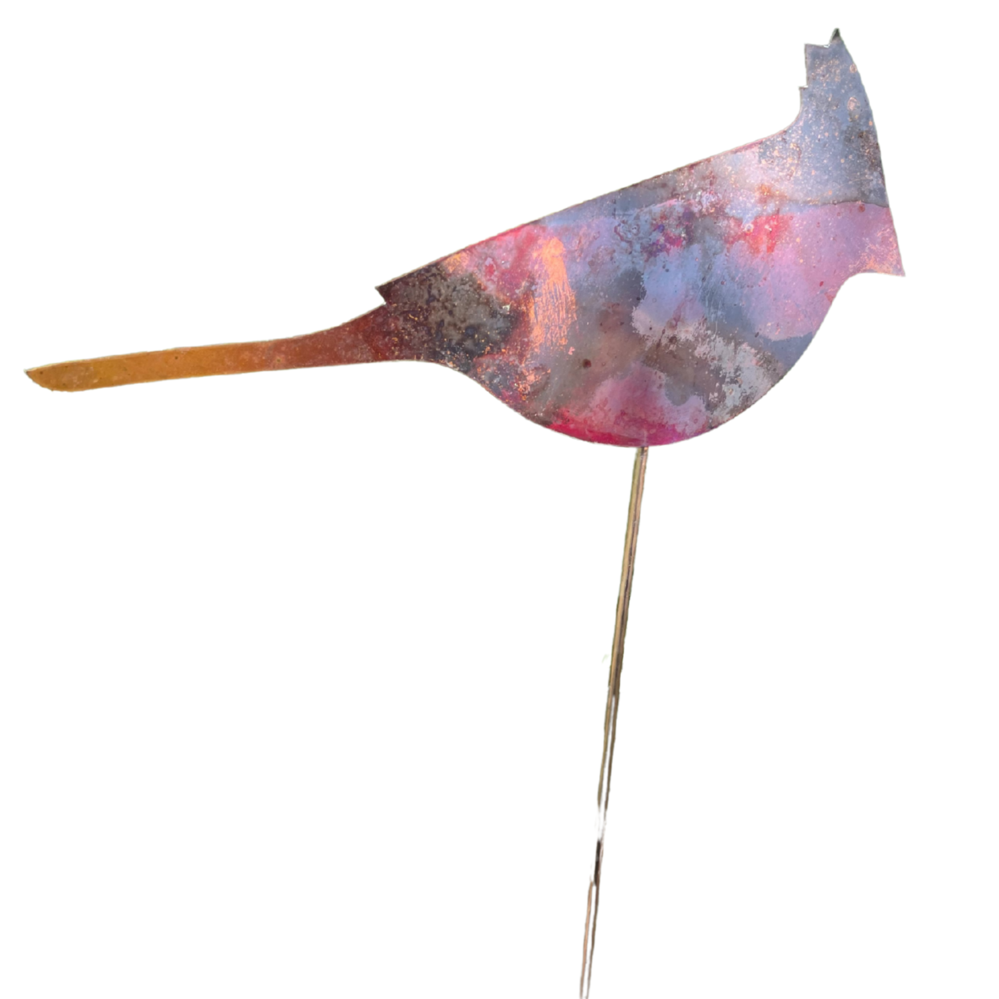 Copper Cardinal Garden Stake