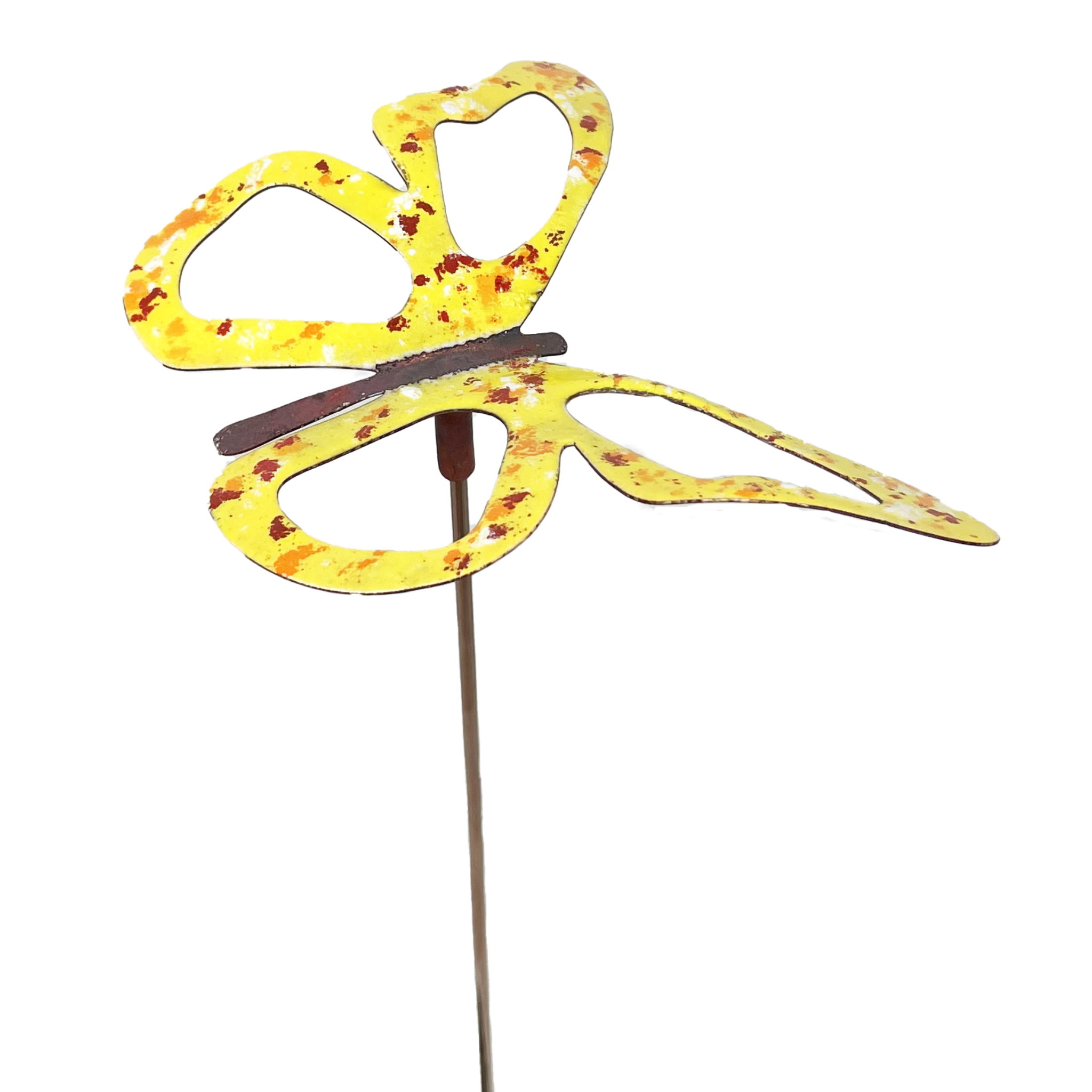 Copper Enamel Wispy Butterfly Garden Stake